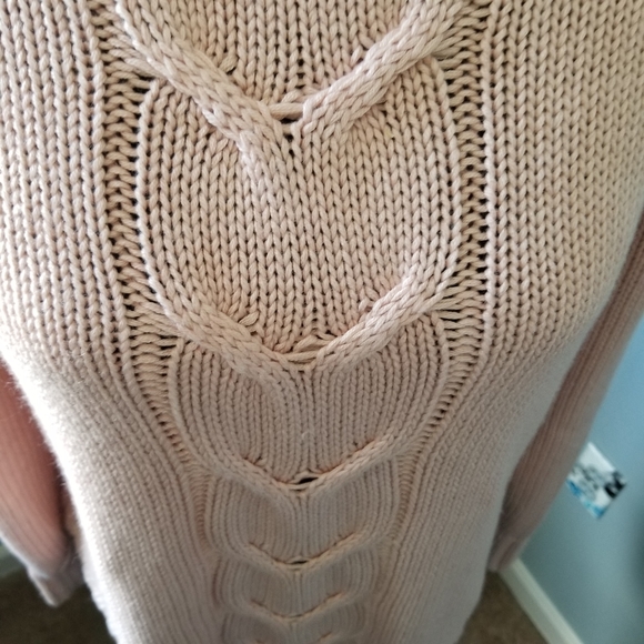 Monteau | Sweaters | Monteau Pink Sweater Cute Cable Knit Medium | Poshmark